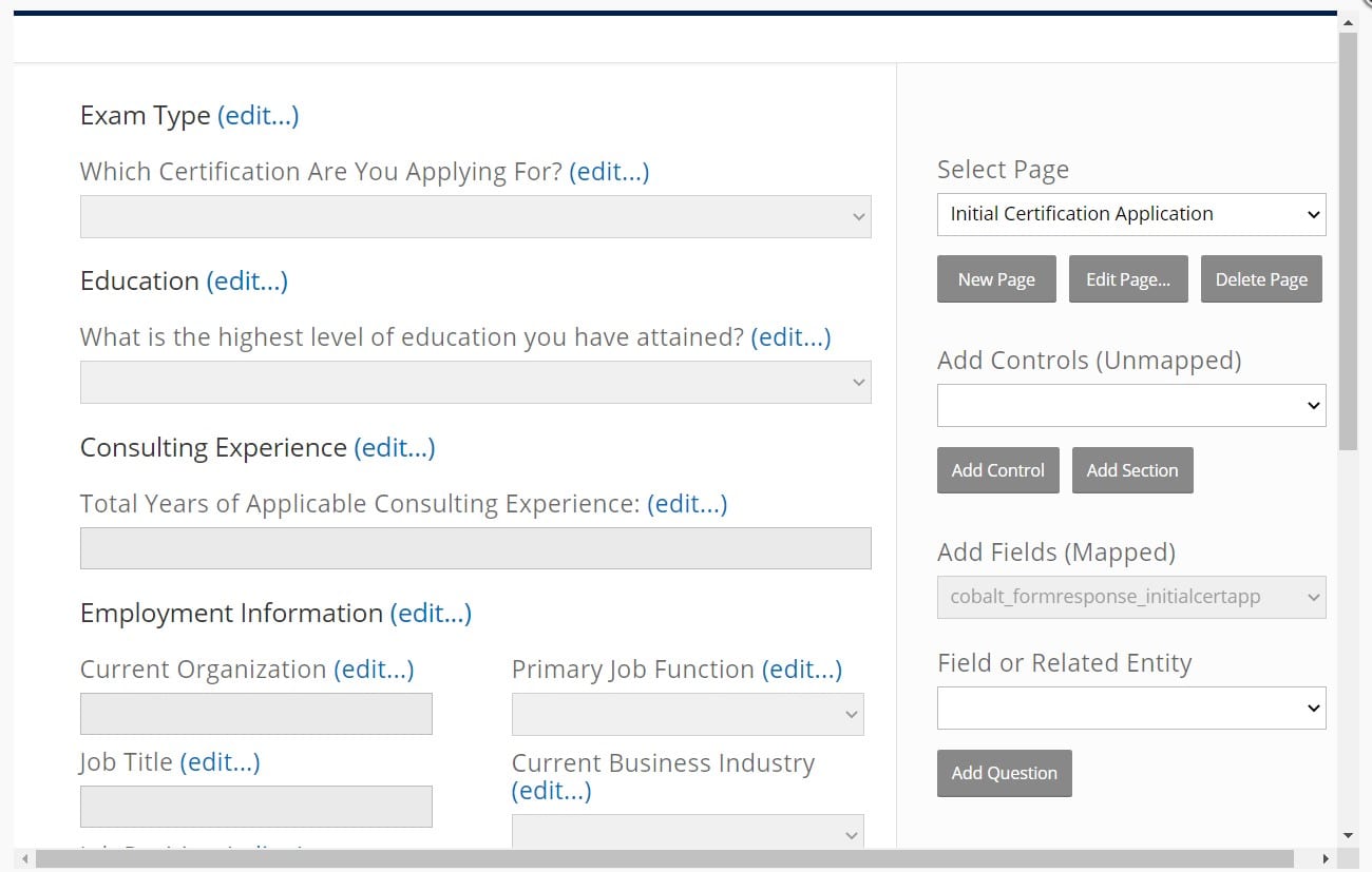 Cobalt's Certification Software - Custom Form Designer