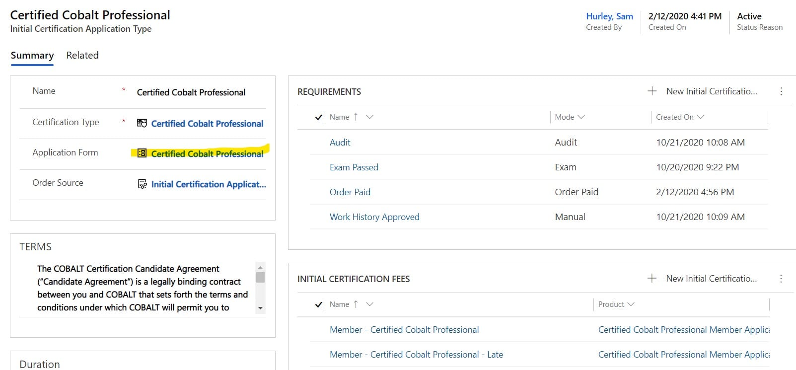 Cobalt's Certification Software - Custom Form Designer